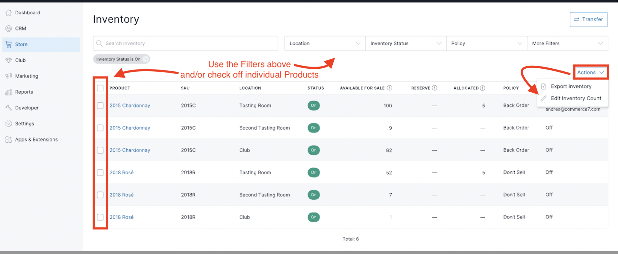 Editing/Resetting Inventory Count in Bulk